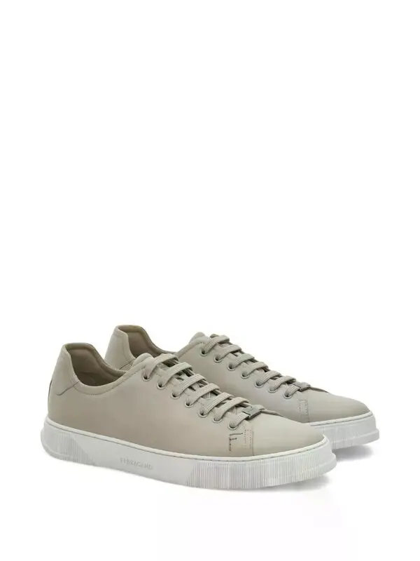 FERRAGAMO Leather Sneakers - Mist Grey
