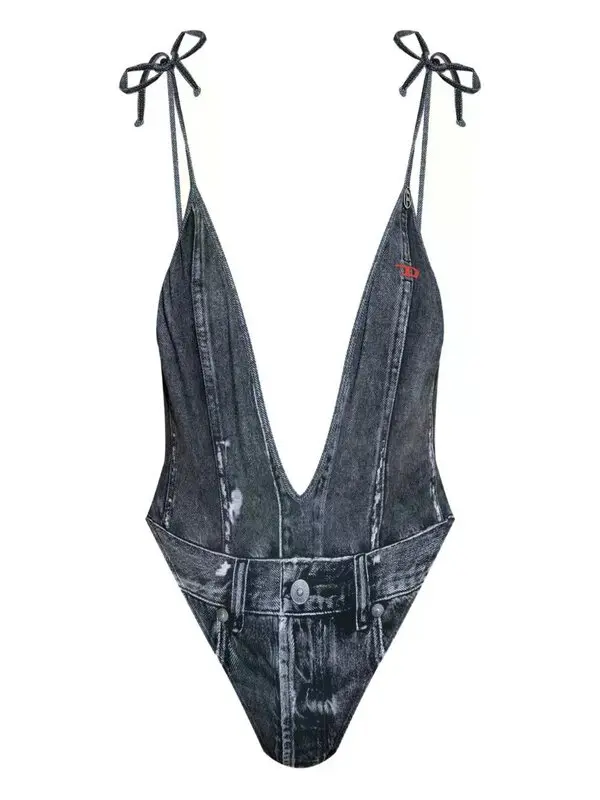 DIESEL Trompe L'oeil Print Swimsuit - Blue
