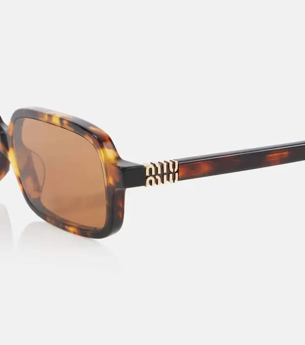 Miu Miu Regard Rectangular Sunglasses - Brown