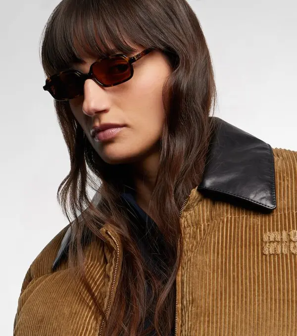 Miu Miu Regard Rectangular Sunglasses - Brown