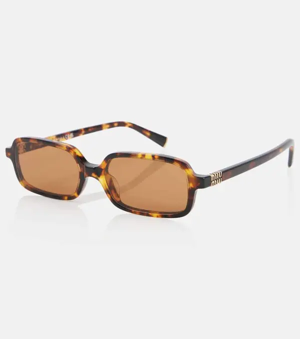 Miu Miu Regard Rectangular Sunglasses - Brown