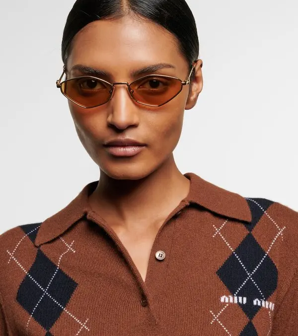 Miu Miu Miu Regard Octagon Sunglasses - Orange