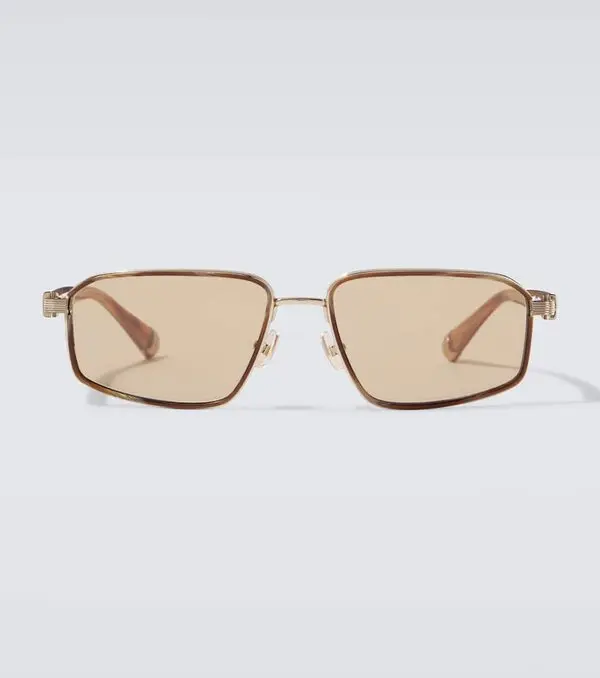 Brunello Cucinelli Jarama Rectangular Sunglasses - Brown