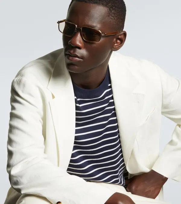 Brunello Cucinelli Jarama Rectangular Sunglasses - Brown
