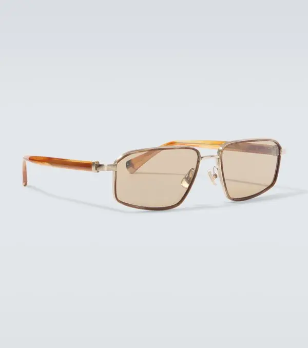 Brunello Cucinelli Jarama Rectangular Sunglasses - Brown