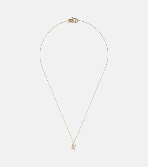 Sophie Bille Brahe Initial 18kt Necklace With Diamonds - Gold