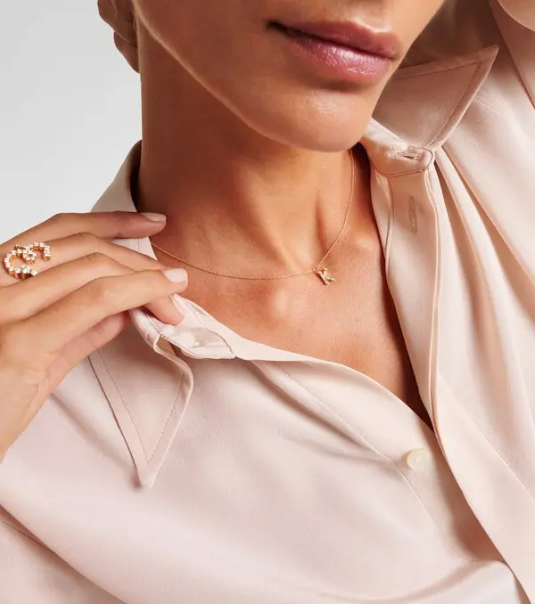 Sophie Bille Brahe 18kt Yellow Diamond Initial Necklace