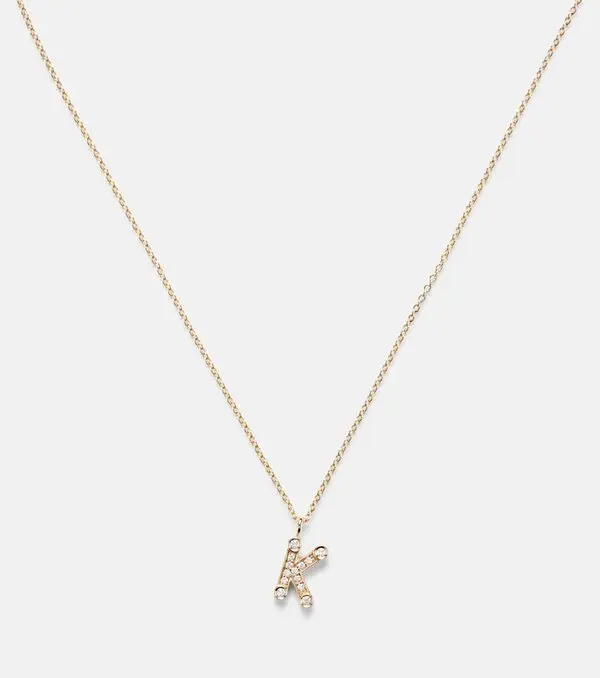 Sophie Bille Brahe 18kt Yellow Diamond Initial Necklace