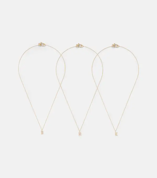 Sophie Bille Brahe Initial 18kt Necklace With Diamonds - Gold
