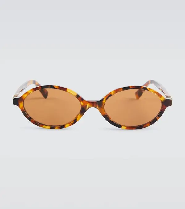 Miu Miu Regard Oval Sunglasses - Neutrals