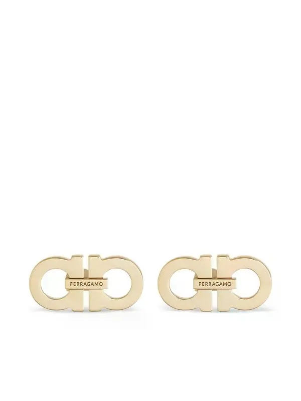 FERRAGAMO Double Gancini Earrings - Gold