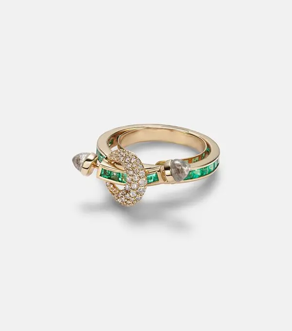 ANANYA Chakra 18kt Ring With Diamonds And Quartzes - Gold