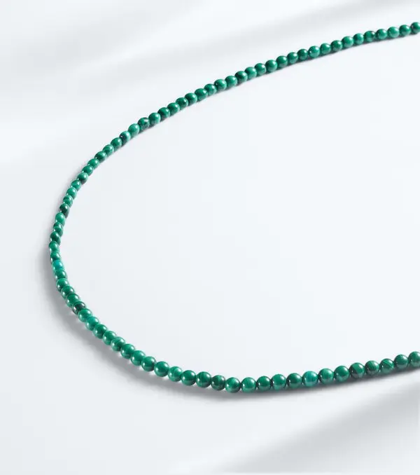 Mateo 14kt Gold And Malachite Beaded Necklace