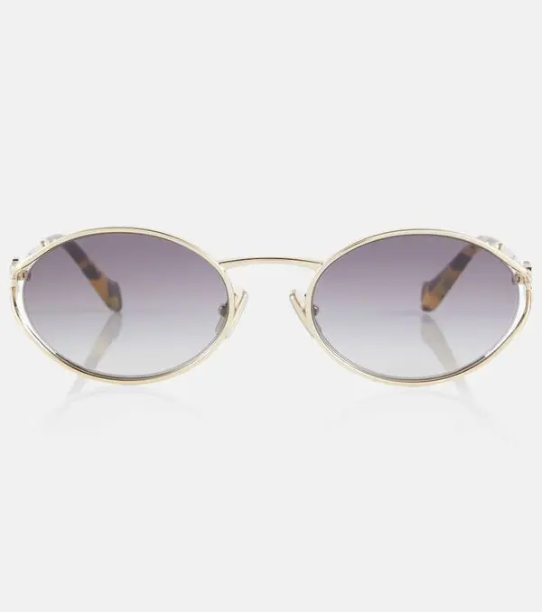 Miu Miu Round Frame Sunglasses - Gold