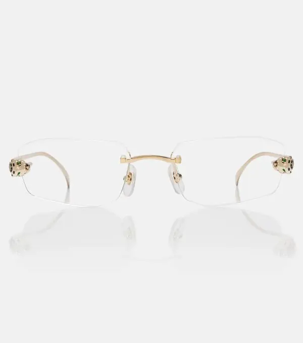 CARTIER Panthère De Rectangular Glasses - Gold