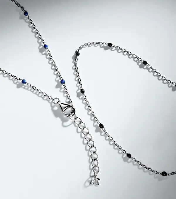 Mateo Set Of Two Sterling And Enamel Chain Bracelets