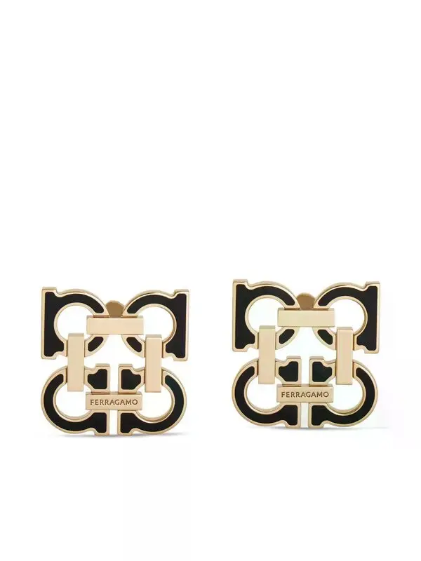 FERRAGAMO Four Gancini Stud Earrings - Gold