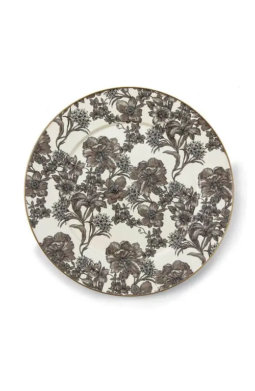 MACKENZIE-CHILDS Sterling English Garden Enameled Steel Platter - Grey/ White