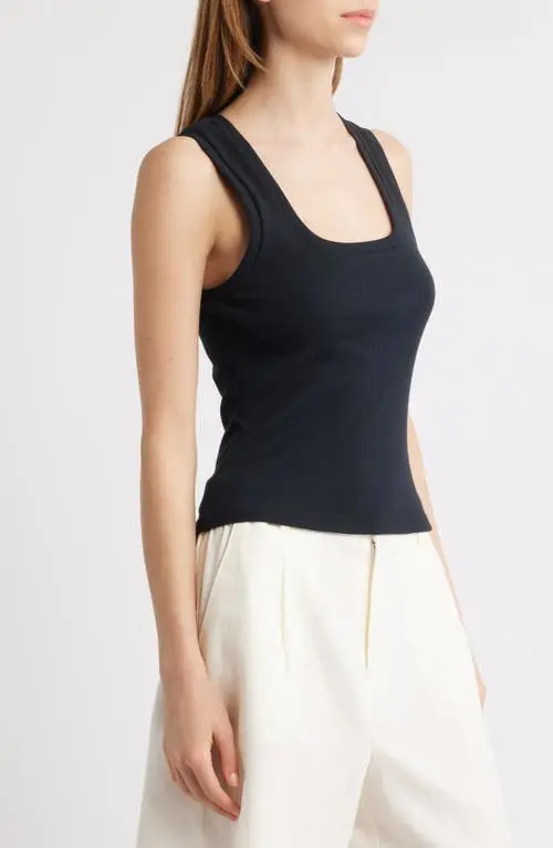 Rails Bobbie Rib Square Neck Tank - Black