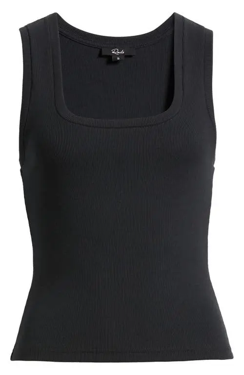 Rails Bobbie Rib Square Neck Tank - Black