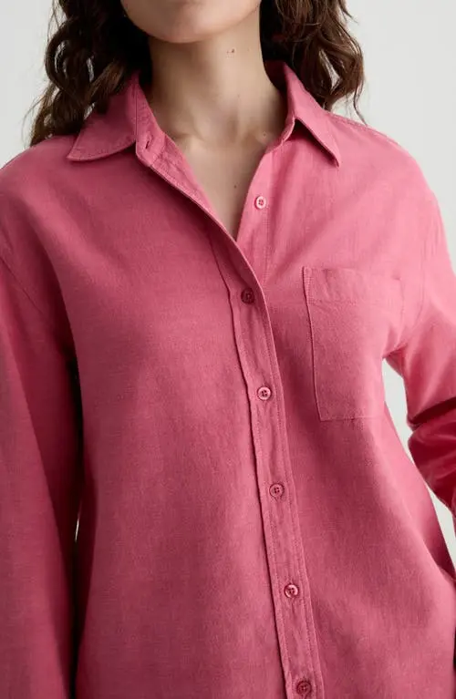 Ag Addison Linen Blend Shirt - Peony