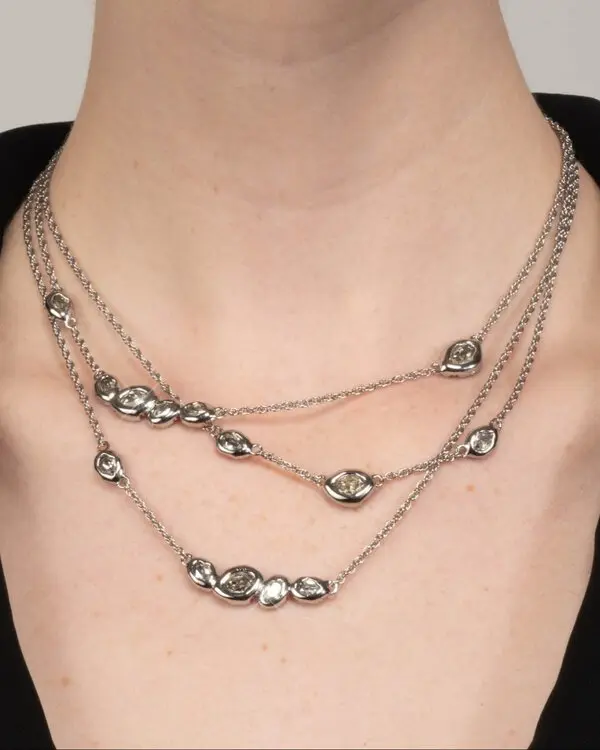 Alexis Bittar Layered Molten Crystal Station Necklace