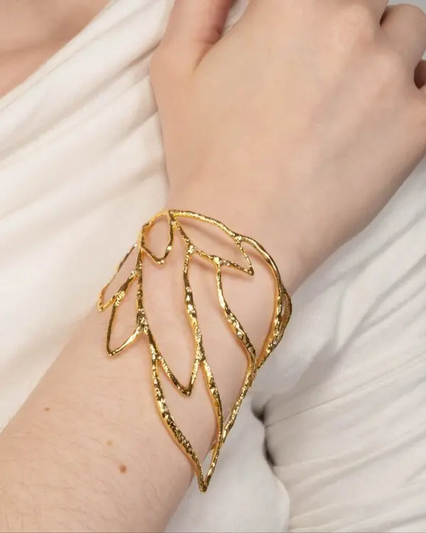 Alexis Bittar Cutout Leaf Cuff Bracelet - Gold