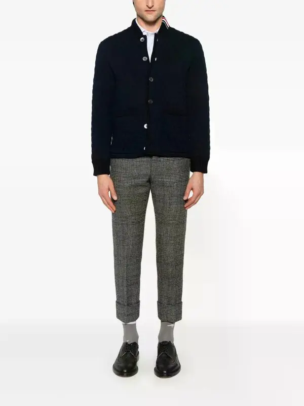 Thom Browne Stripe-detail Intarsia Jacquard Jacket