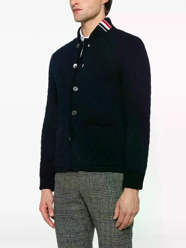 Thom Browne Stripe-detail Intarsia Jacquard Jacket