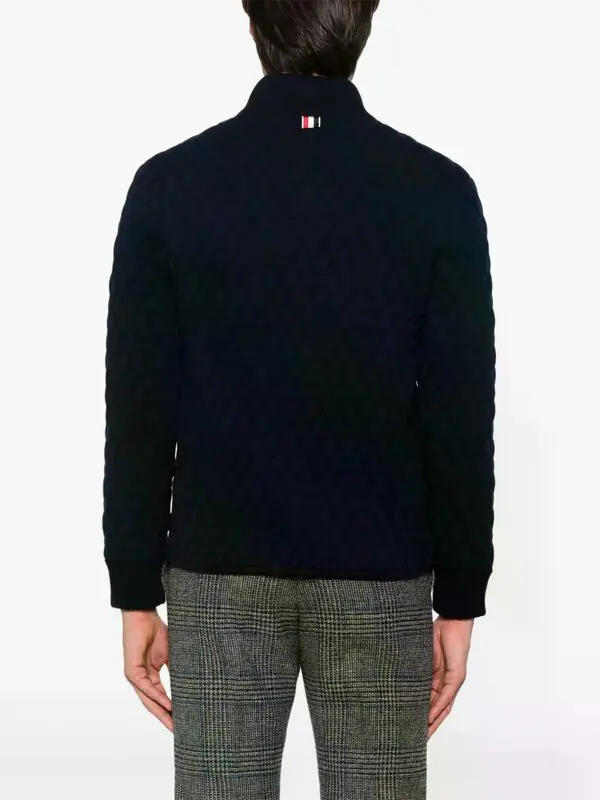 Thom Browne Stripe-detail Intarsia Jacquard Jacket