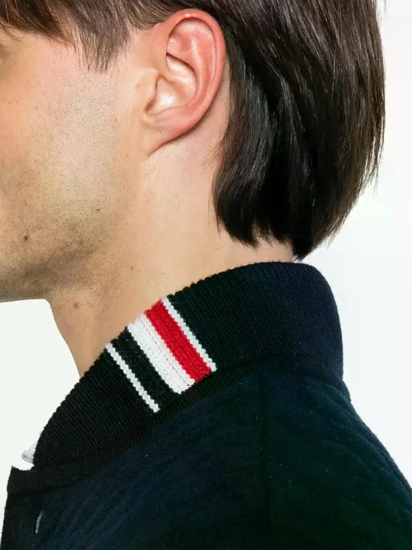 Thom Browne Stripe-detail Intarsia Jacquard Jacket