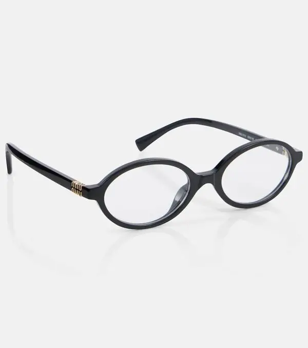 Miu Miu Oval Frame Glasses - Black