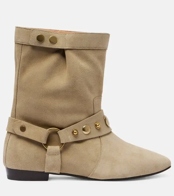 Isabel Marant Étoile Stania Suede Ankle Boots - Beige