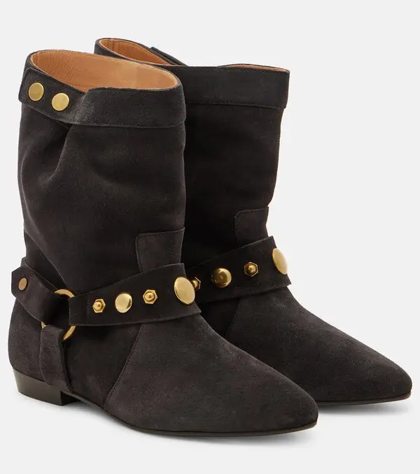 Isabel Marant Étoile Stania Suede Ankle Boots - Black