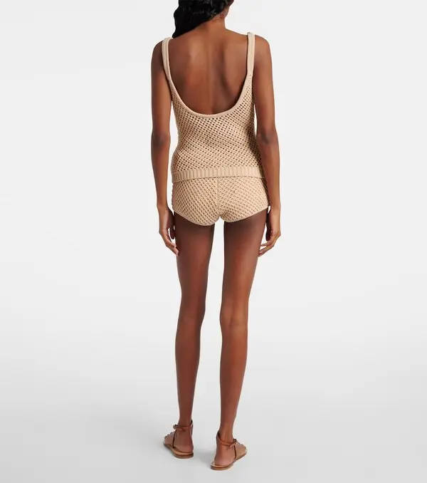 Elie Saab Crochet Floral-appliqué Cotton-blend Top