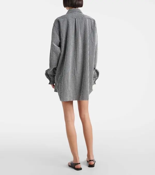 Hunza G Gingham Oversized Shirt - Black