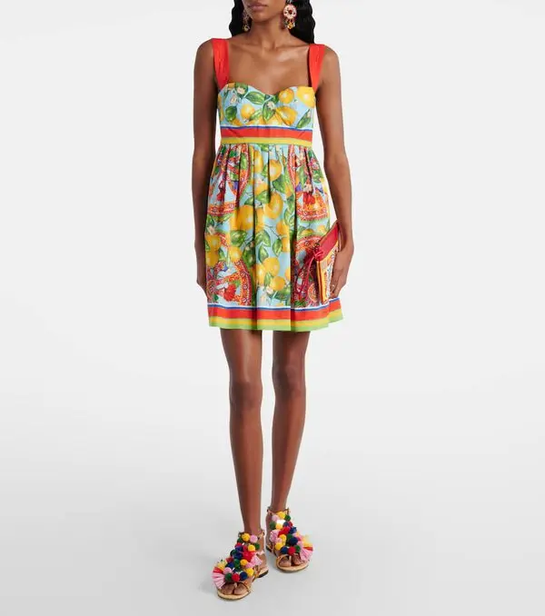 Dolce & Gabbana Printed Cotton Mini Dress
