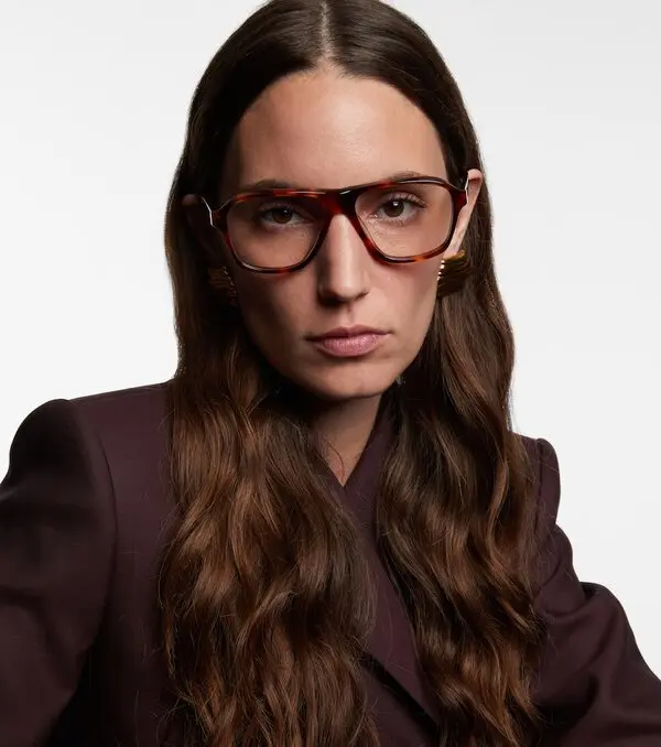 Khaite X Oliver Peoples 1978rx Aviator Glasses - Brown