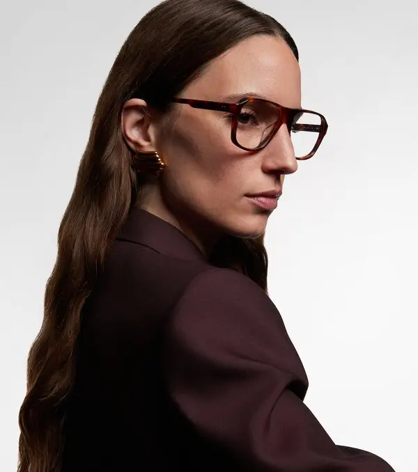 Khaite X Oliver Peoples 1978rx Aviator Glasses - Brown