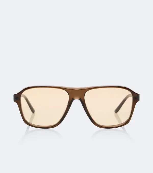 Khaite X Oliver Peoples 1978rx Aviator Glasses - Brown