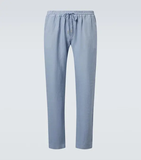 Thom Sweeney Linen Straight Pants - Blue