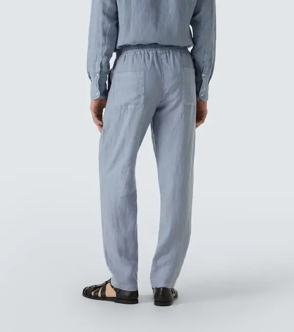 Thom Sweeney Linen Straight Pants - Blue