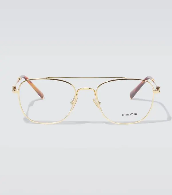 Miu Miu Aviator Glasses - Gold