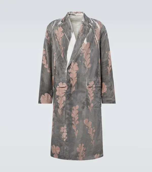 Dries Van Noten Printed Double-breasted Cotton Coat