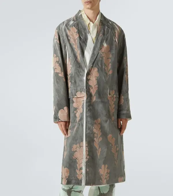 Dries Van Noten Printed Double-breasted Cotton Coat