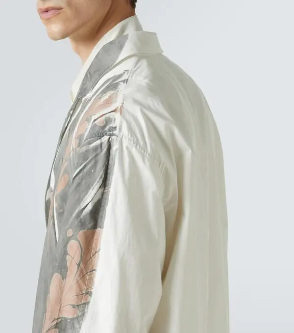 Dries Van Noten Printed Double-breasted Cotton Coat