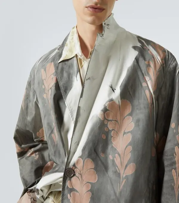 Dries Van Noten Printed Double-breasted Cotton Coat