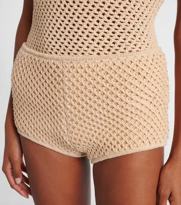 Elie Saab Crochet Cotton-blend Shorts
