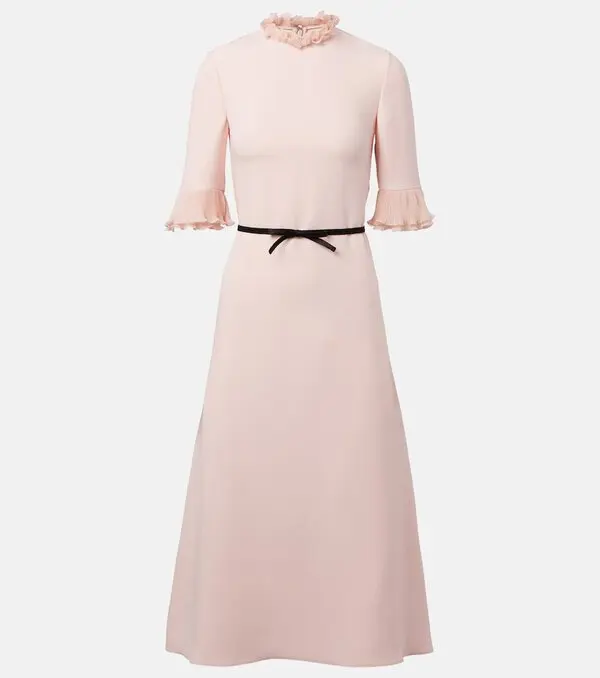Valentino Garavani Cady Couture Ruffled Midi Dress - Pink