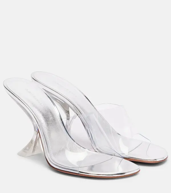 Amina Muaddi Taylor 90 Mules - Transparent